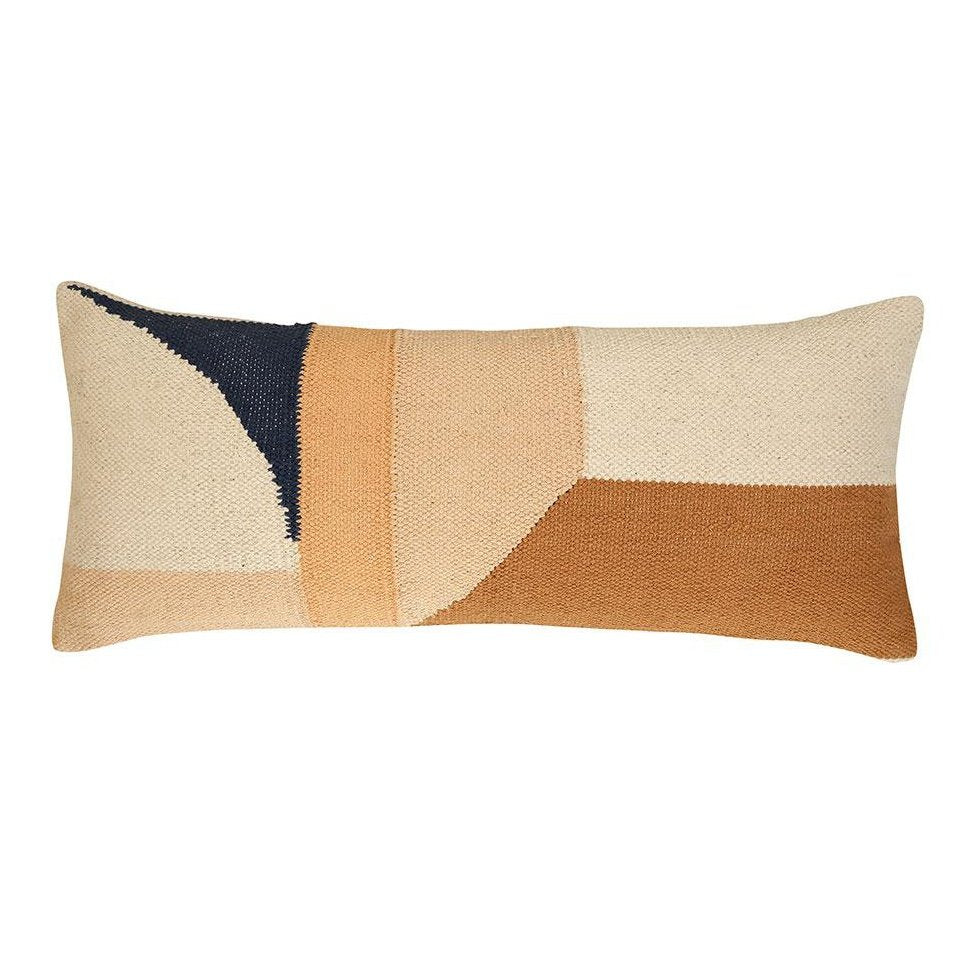 Handmade Geo Shapes Lumbar Pillow Earth, 12x30 | CA89 Home